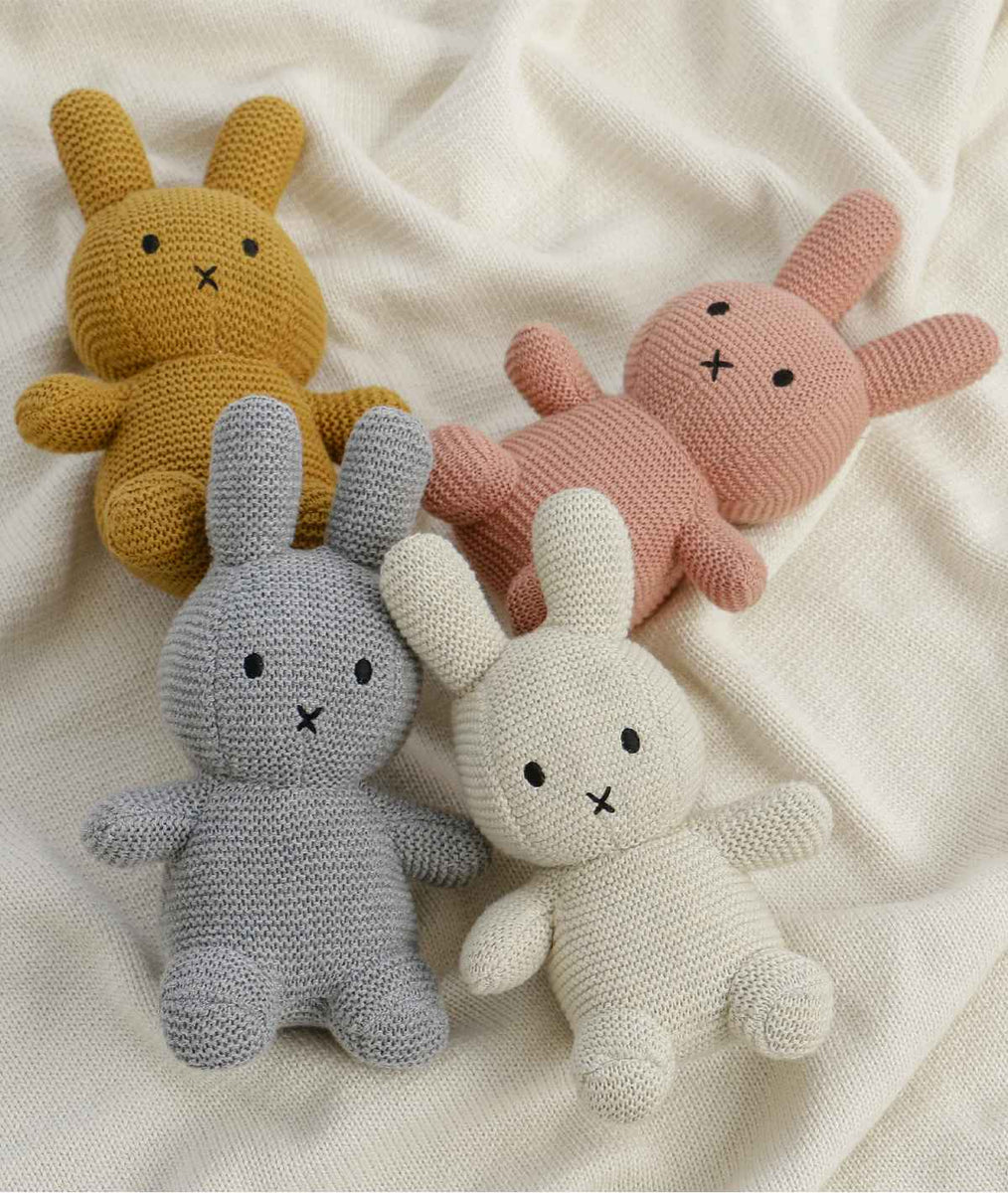 Bobby Bunny Grey Cotton Knitted Stuffed Soft Toy for Babies / Kids – Tbs.studio