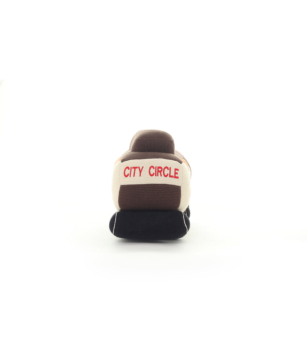 Tram bus Cotton Knitted Stuffed Soft Toy (Chestnut & Multi Color)